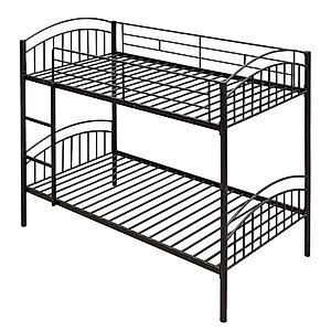 Twin Over Twin Metal Bunk Beds, Convertible Bunk Bed Divided into Two Beds for Kids Boys Girls Teens,Black