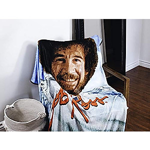 Bob Ross Design Soft Throw Size Fleece Plush Blanket - Fluffy, Warm, Fuzzy & Cozy – 100% Silk-Feel Polyester Perfect for Outdoor or Indoor Bed, Sofa or Couch While Watching TV/Movies - 45 x 60 Inches