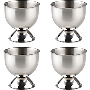 Egg Cups Set for Hard Soft Boiled Egg Stainless Steel Egg Tray Holder Kitchen Tool