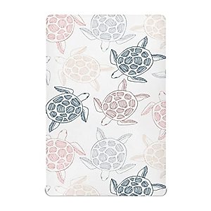 xigua Sea Turtles Fitted Crib Sheet for Girls and Boys, Soft Breathable for Standard Crib & Toddler Bed Mattress, 27 x 39 in