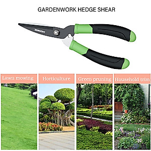 GARDENWORK Garden Hedge Shears cutter for Gardening,MINI Hedge Clippers & Shears with SK5 Blades, Gardening pruning shear Clippers for Trimming Borders, Boxwood，Bushes，tree twig