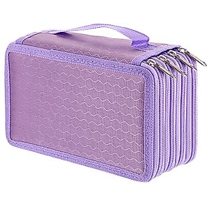 BTSKY® Handy Wearable Oxford Colored Pencil Case 72 Slots Pencil Organizer (Purple)