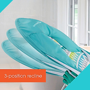 Summer Deluxe Baby Bather (Triangle Stripes) – Bath Support for Use in the Sink or Bathtub – Includes 3 Reclining Positions