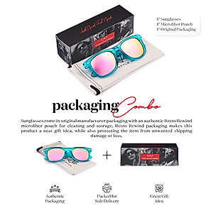 Retro Rewind Translucent Frame Colorful Neon 80s Sunglasses for Men Women - Reflective Mirrored Lens