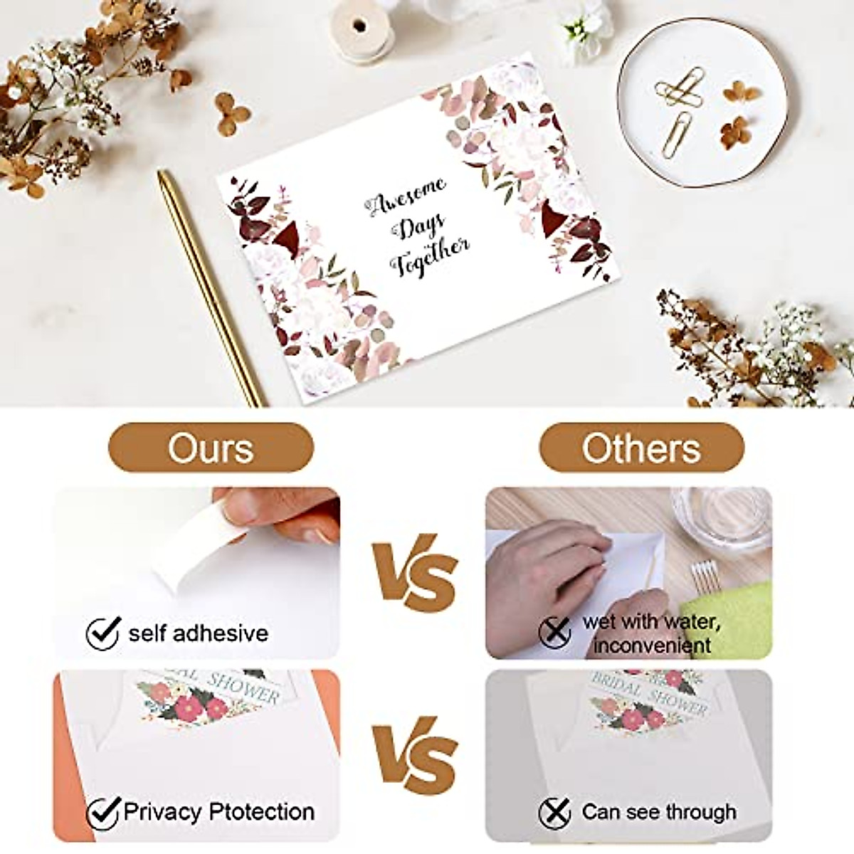 Goefun White Blank Cards and Envelopes 4 x 6 Flat Cards and A6 Envelopes Self Seal 100 Pack for Wedding, Invitations, DIY Greeting Cards, Thank You Cards & All Occasion (Unfolded)