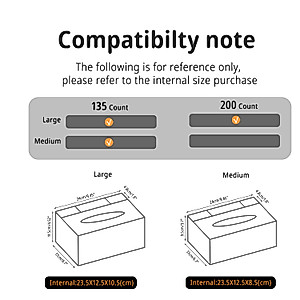 Tissue Box Cover Rectangular,Compatible with Kleenex Box Covers,Multifunctional Facial Tissue Box Holder with Remote Control Holder,Decorative Nighstand Organizer,Tissue Dispenser for Bathroom