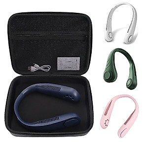 maitexi Hand Free Personal Fan Case for Rechargeable Neck Fans，Neck Hanging Fan Travel Case， USB Rechargeable Personal Fan Storage Box（Case Only）