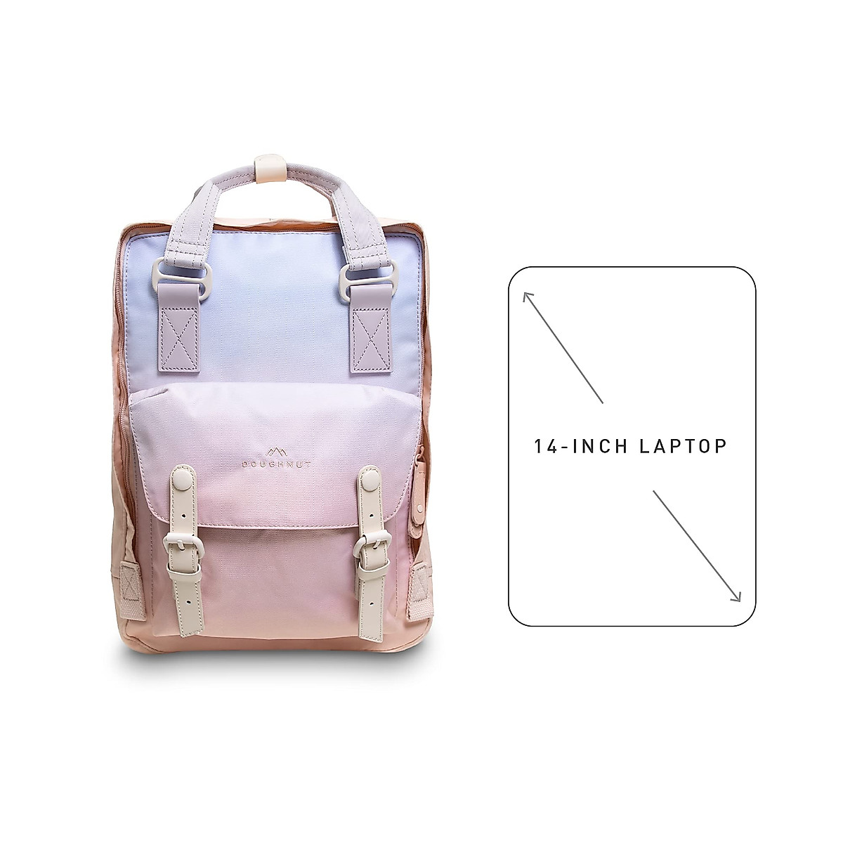 Doughnut Macaroon Sky Series 16L Travel College School Lightweight Casual Bookbag Backpack for Women Girls with Laptop Compartment Fit 14Inch Notebook