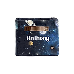 Space System Planets Personalized Large Storage Box for Toy,Bathroom,Nursery,Home Kitchen Shelves,Custom Closet Decorative Storage Bins 1 Pack