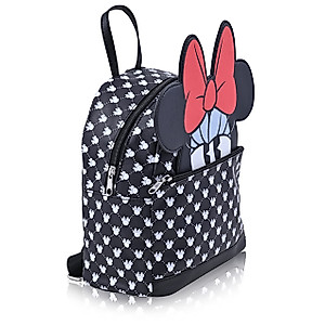 Disney Minnie Mouse Backpack for Women and Teens | Mini Womens Purse Double Strap Book Bag (Red-Black)