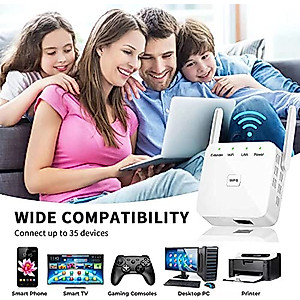 2023 Newest WiFi Extender, WiFi Repeater, Covers Up to 9860 Sq.ft and 60 Devices, Ethernet Port, Quick Setup, Home Wireless Signal Internet Booster