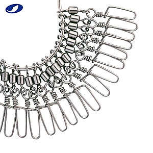 60/90/120/150 Pcs American Swivel with Coast Lock Snap Black Nickel Fishing Snaps Kit Hooked Cross Snaps Stainless Steel Sea Fishing Tackle Hook Lure Connector Fishing Swivel 7 Size (1/0, 150 pcs)