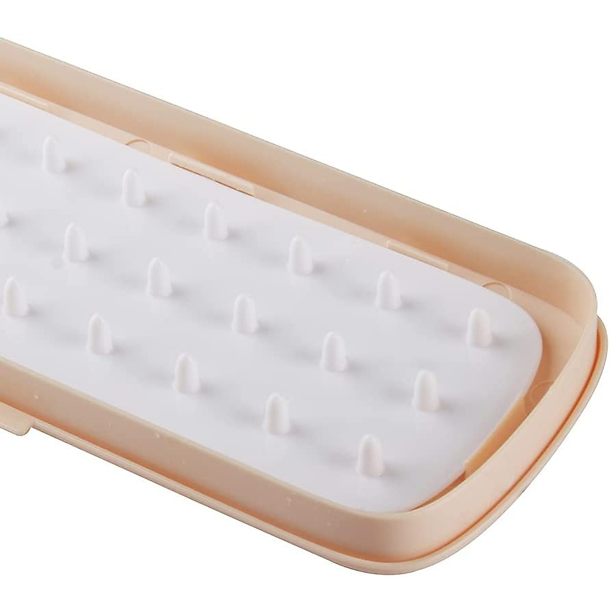 LittleStar Ice Tray with Lid and Bin-Updated Press Plate Easy Release Ice Cubes Double Layers Ice Makers For 48pcs Ice Cubes BPA Free (Pink)