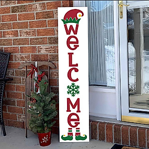 Christmas Welcome Stencils for Painting on Wood,Let It Snow Stencil for Porch Sign Merry Christmas Believe Snowman Drawing Templates for Shirts Pillow Cover Door Hanger Decor（11/12p）