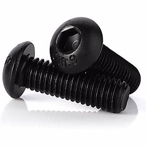 50 Pcs M5-0.8 x 12mm Button Head Socket Cap Screws, 10.9 Grade Alloy Steel, Allen Socket Drive, Black Oxide Finish, Full Thread (10.9 Grade,M5-0.8 x 12mm,50 Pcs)