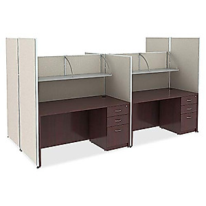 Lorell 59582 Essentials Reception Desk, Mahogany Laminate