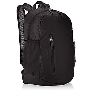 Amazon Basics Lightweight Packable Hiking Travel Day Pack Backpack - 17.5 x 17.5 x 11.5 Inches, 25 Liter, Black