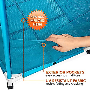 KITLIFE Pool Storage Bin, Pool Toy Storage Cart, Durable UV Resistant Fabric Resists Fading and Cracking, Medium Size 36 x 36 x 24, Bonus Mesh Bag Included Teal