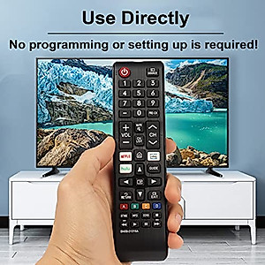 2 Packs BN59-01315A Replacement Remote Control for Samsung 4K Crystal UHD LED QLED LCD Series 6/7/8/9/ TU-7000 Flat Curved Smart TV with Netflix Prime Video and Hulu Keys with Batteries