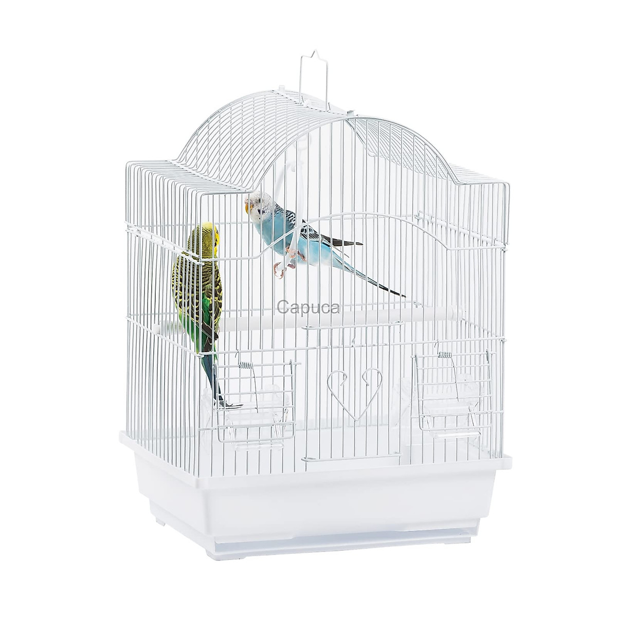 Capuca Small Bird Travel Cage-Lightweight Small Birds Starter Kit with Birdcages and Accessories Great for Parakeets Lovebirds Parrotlets Finches Canaries Removable Plastic Tray Include