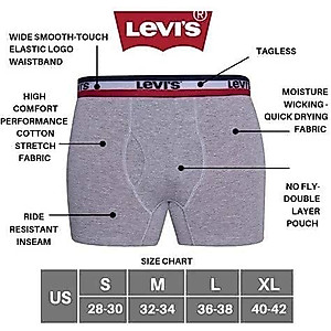 Levi's Mens Boxer Briefs Breathable Cotton Underwear for Men Pack of 6
