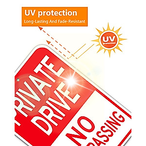 private driveway sign, (2 Pack) 12'' X 18''Private Drive No Trespassing Sign, Rust Free Heavy Duty Aluminum Private Road Reflective Warning Signs,Easy to Mount,Outdoor use