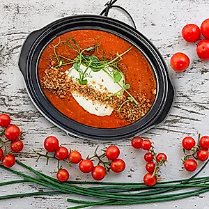 OVENTE Electric Slow Cooker with 3.7 Qt Ceramic Pot and 3 Cooking Settings, Dishwasher-Safe Stoneware, Tempered Glass Lid, Portable Multicooker Perfect for Soups Sauces Stews & Dips, Copper SLO35ACO1