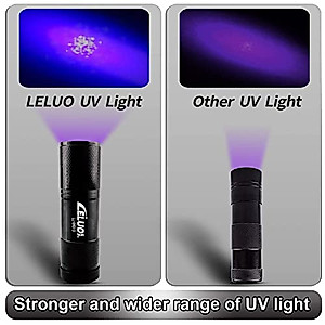 LELUOHQ Black UV Handheld Flashlights,9 LED Mini Light 395nm,Portable Pet Stain Detector for Pet Urine,Bed Bugs