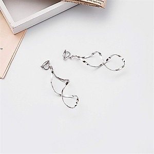 coadipress 2 Pairs Twisted Clip On Earrings for Women Fashion Gold Silver Plated Spiral Curved Wave Statement Clip-on Earrings Non Piercing Earrings (2 Pairs Twisted Clip)
