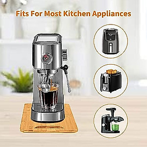 Appliance Slider, Bamboo Sliding Tray for Coffee Maker & Heavy Kitchen Appliances, Under Cabinet Countertop Appliance Sliding Rolling Tray with Smooth Rolling Wheels 16”X13”