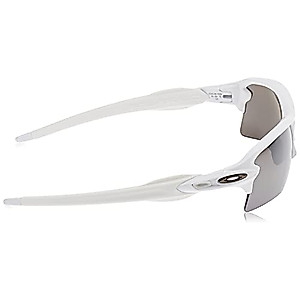 Oakley Men's OO9188 Flak 2.0 XL Rectangular Sunglasses, Polished White/Prizm Black Polarized, 59 mm