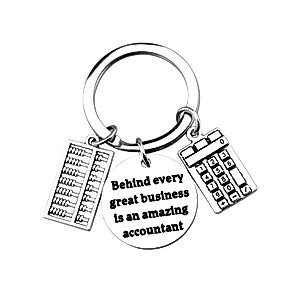 FUTOP Accountant Gifts Behind Every Great Business Is an Amazing Accountant Keychain Accountant Graduation Gift CPA Keychain(accountant keychain)
