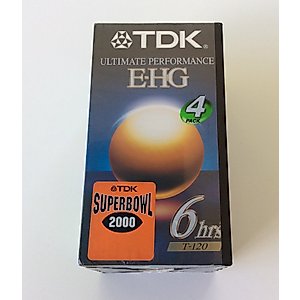 TDK T-120 E-HG Ultimate Performance VHS Tapes (4 Pack)