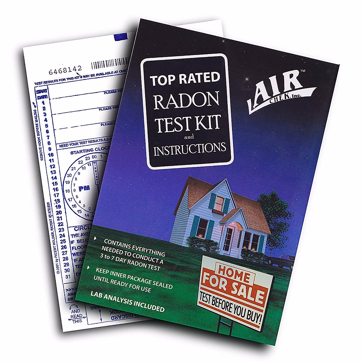 AirChek 43237-2 3 to 7 Day Charcoal Radon Test Kit
