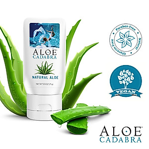 Aloe Cadabra Natural Water Based Personal Lubricant and Vaginal Moisturizer, Organic Aloe Lube for Men, Women and Couples, Non-Staining, pH Balanced (Unscented 2.5 Ounces, 2 Pack)