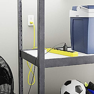 AmazonCommercial Heavy Duty Metal Surge Protector Power Strip, 1 PACK, Yellow