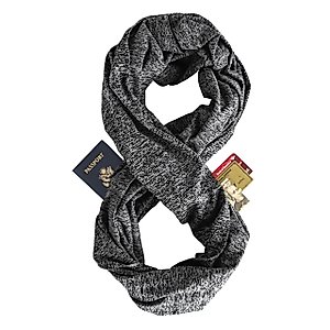 Zero Grid Infinity Fashion Scarf with Hidden Pockets Converts to Blanket and Wrap Perfect for Travel