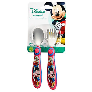 The First Years Disney Baby Mickey Mouse Stainless Steel Flatware for Kids