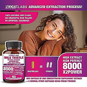 All-in-1 8000mg Highest Potency Milk Thistle NAC BeetRoot Artichoke Dandelion Root - Liver Health Support, Cleanse Detox & Repair, Antioxidant, Plus TUDCA Choline and Ginger - 90 Vegan Capsules