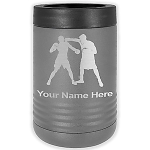 LaserGram Double Wall Insulated Beverage Can Holder, Boxers Boxing, Personalized Engraving Included (Standard Can, Gray)