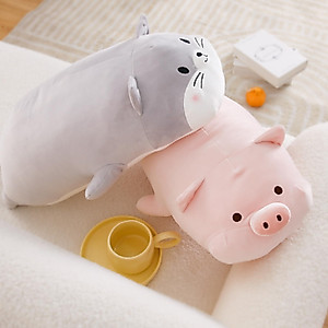 FFxiong 20" Shiba Inu Stuffed Animal Pillow Large Kawaii Anime Corgi Plushies Soft Hugging Body Pillow Cute Big Fat Plush Toy Dog Gift for Boy Girl Kids Christmas Birthday Valentines