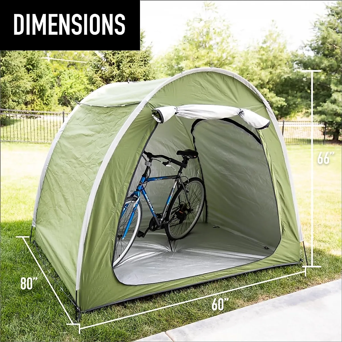 Outdoor Bike Cover 6.5' x 5' x 5.5' FT - Storage Tent for Bicycles or Motorcycles - Waterproof Foldable Shed Shelter for Camping - Bike Storage Shed with Heavy Duty Fabric