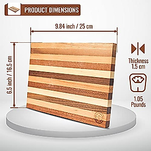 Mini Wood Cutting Board, Small Rustic Serving Board, Multi Wood Cheese Board, Great Kitchen Accessories and Gift, Multi Color/Hardwood Edge Grain Chopping Board, Small Wooden Cutting Board