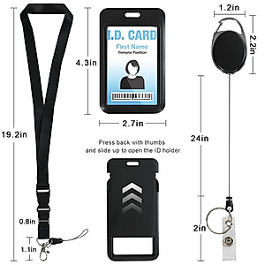 Retractable ID Badge Holder with Breakaway Lanyard,Heavy Duty Badge Reel,Detachable Keychain, Cruise Ship Cards Holder,for Nurse Officer Teacher Security Staff Women Men