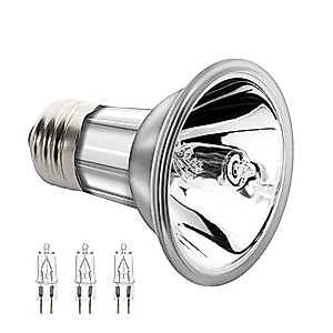 Simple Deluxe Reptile UV Bulb 50W, UVA & UVB Full Spectrum Sun Lamp with 4 Replacement Mini Bulbs, for Lizard/ Reptiles/ Snacks/ Tortoise, Amphibian Pets