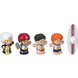 Little People Collector Team USA New Sports Set, 4 Athlete Figures in Gift Package for Fans Ages 1 to 101 Years