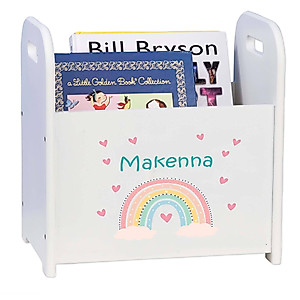 My Bambino Personalized Boho Rainbow Book Caddy Childrens Book Storage Bin