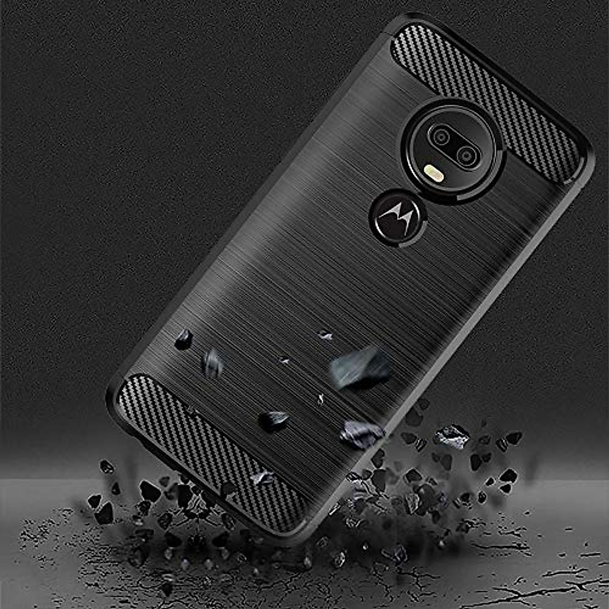 Ytaland Case for T-Mobile REVVLRY+ Plus, Soft TPU Case Shockproof Back Cover with Tempered Glass Screen Protector and Glass Protector for Camera (Navy)
