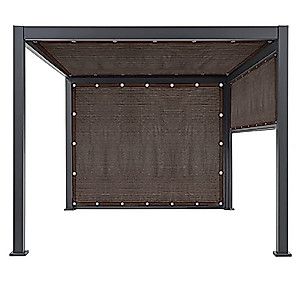 Abrotain Outdoor Shade Fabric Sun Shade Cloth 9'9"x9'9" Brown Privacy Screen Shade Sail Garden, Pergola, Deck, Canopy, Backyard Patio Sunshade