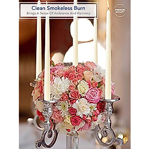 Royal Imports Unscented Taper Candles, Elegant Premium Quality, Dripless & Smokeless, Hand-Dipped Dinner Candles for Wedding, Holiday, Home Decor - 9 Hour Burn Time - Set of 12 (12 Inch, Ivory)